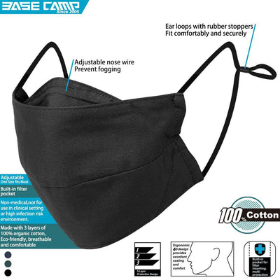 BASE CAMP Cloth Mask: The Most Comfortable Reusable Cloth Face Mask ...